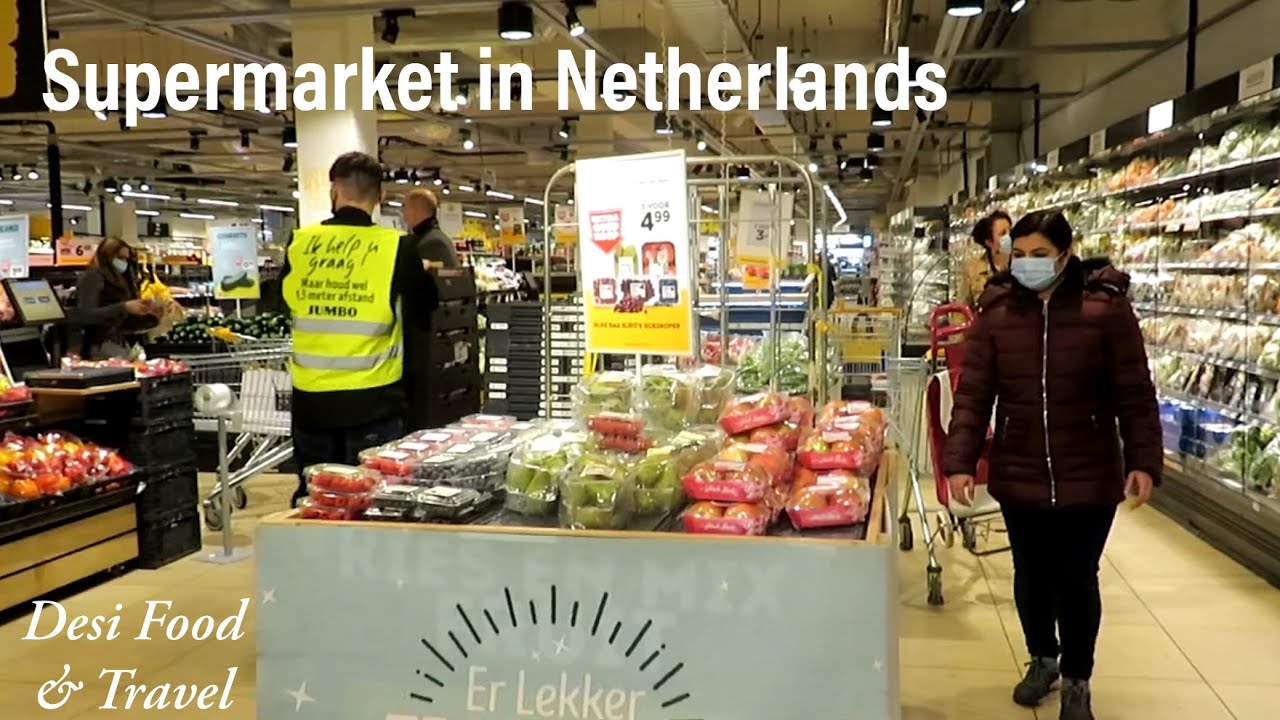 Supermarket in The Netherlands. Dutch supermarket. Superstore in Europe ...