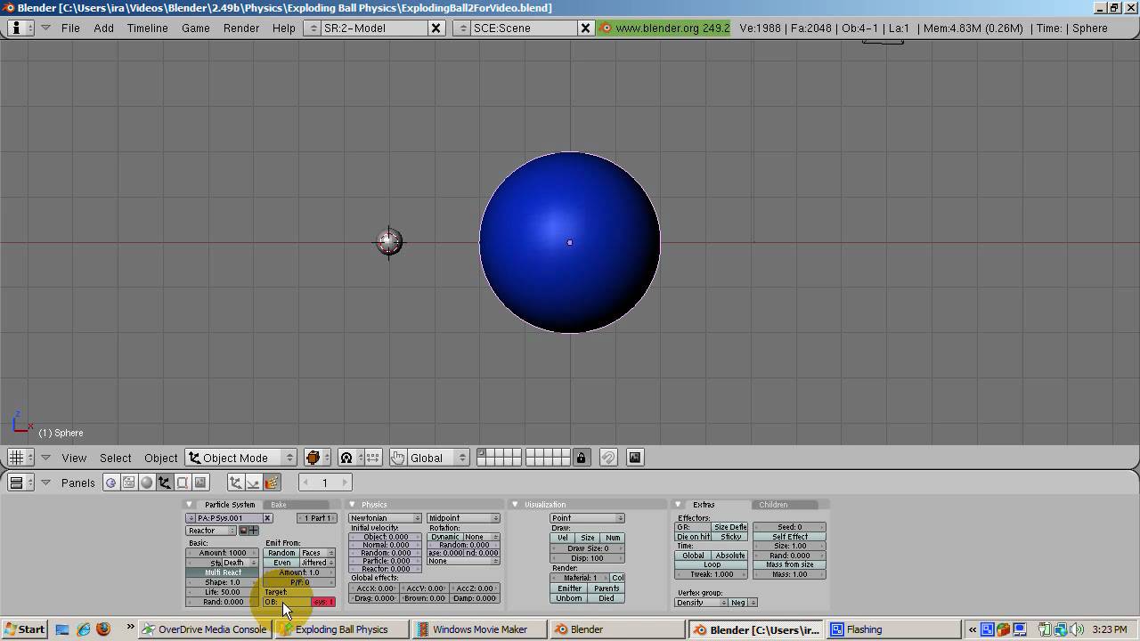 Ira Krakow's Exploding Ball Physics Blender 2.49b Tutorial - YouTube
