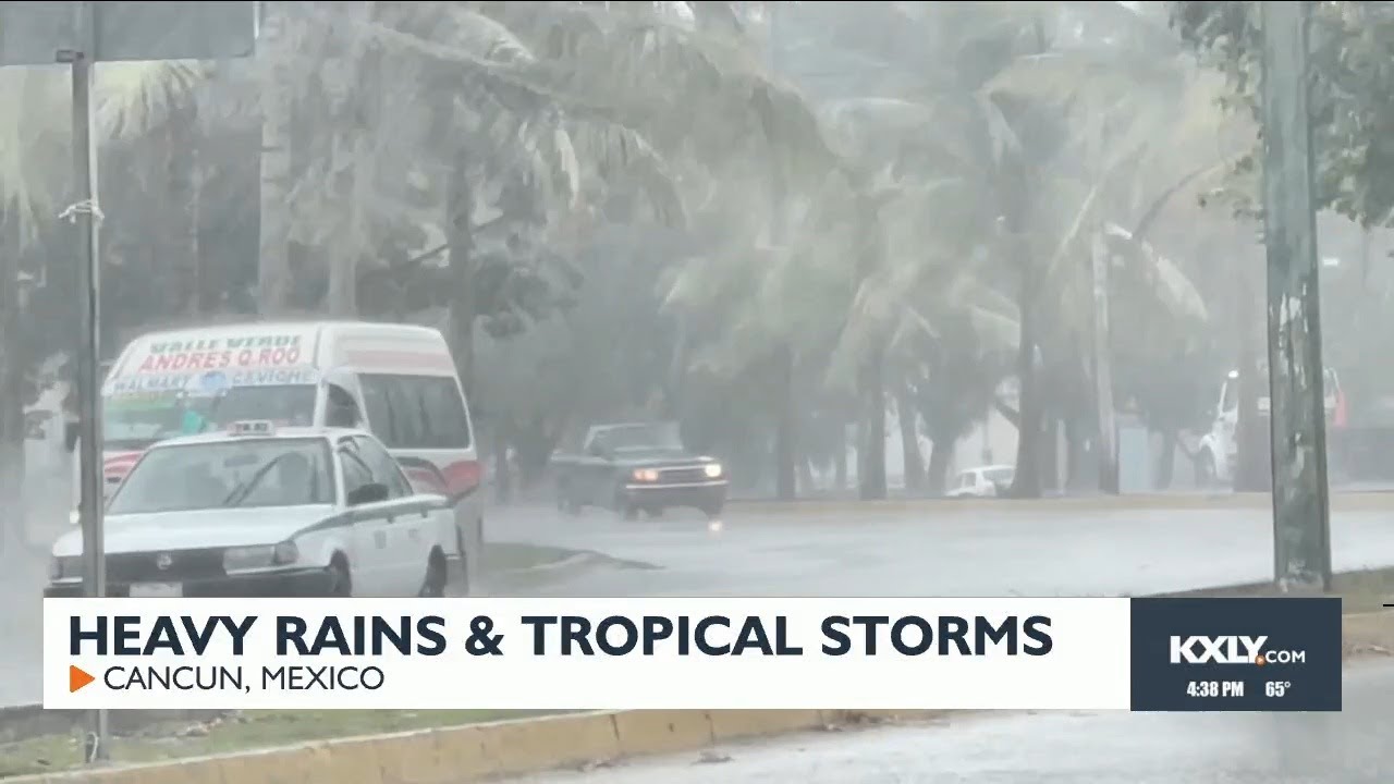 Heavy rains and tropical storms in Cancun, Mexico - YouTube