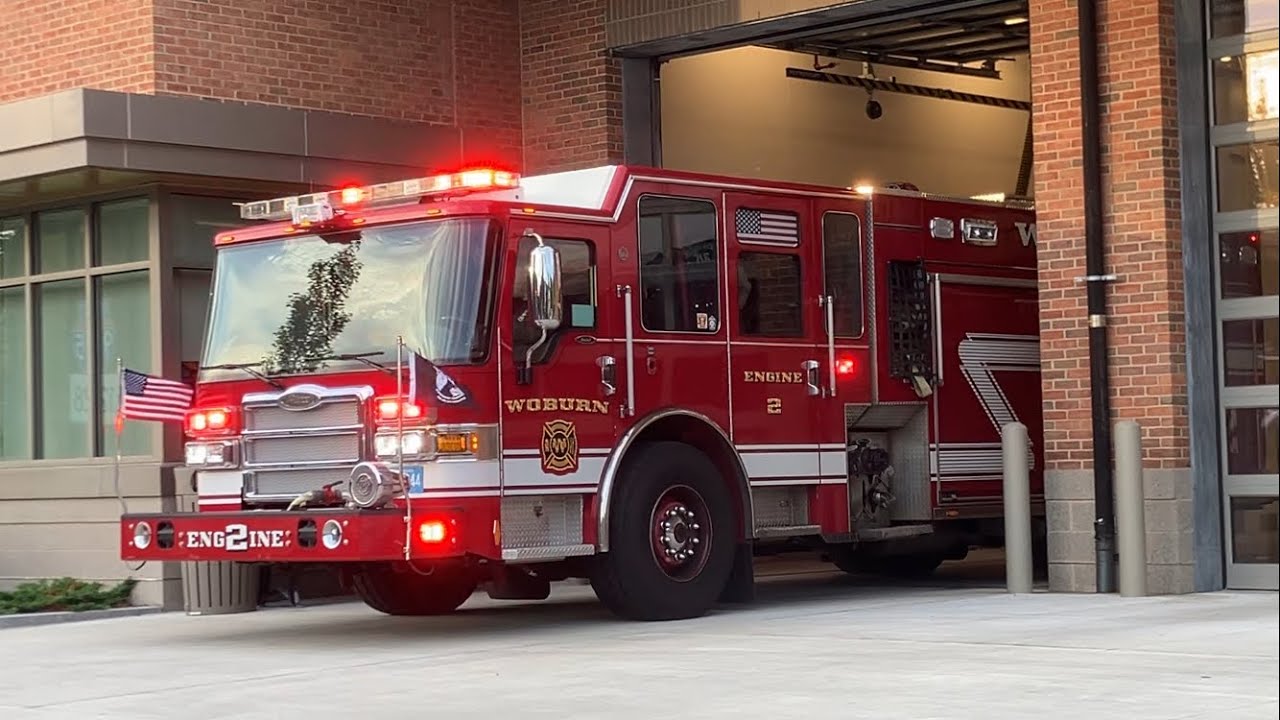 (Box Bells) Woburn Fire Department Engine 2 and Car 3 responding to Box ...