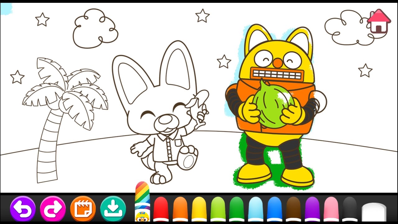03 Pororo Coloring, Coloring Painting And Coloring For Kids - YouTube