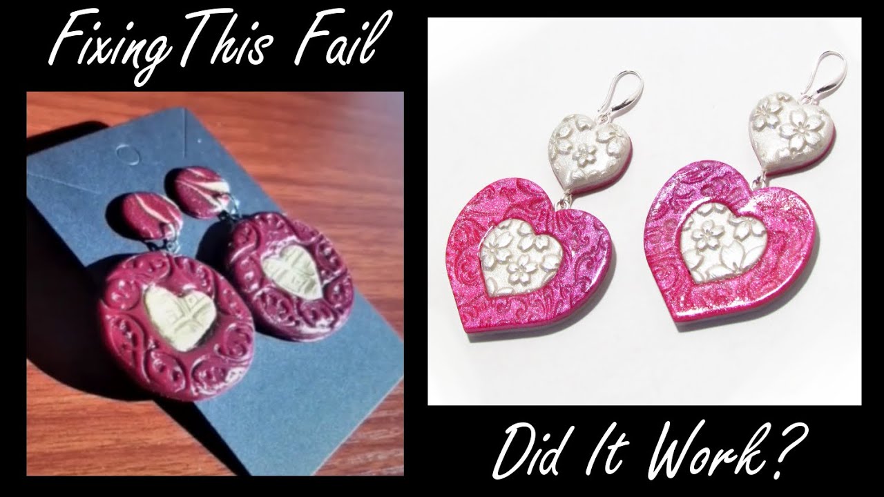 I Tried To Fix A Subscriber's Polymer Clay Earring Design!... Fix that ...