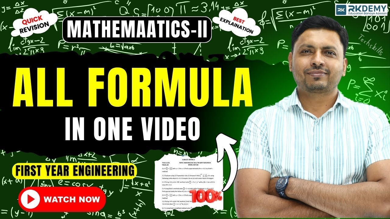 COMPLETE MATHS 2 FORMULAS | ENGINEERING MATHEMATICS 2 | FIRST YEAR ...