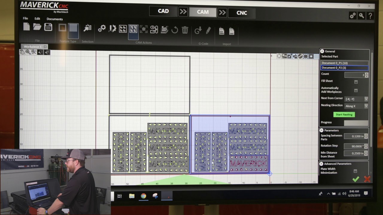 How to use Nesting with the MaverickCNC CAD/CAM/CNC Software - YouTube