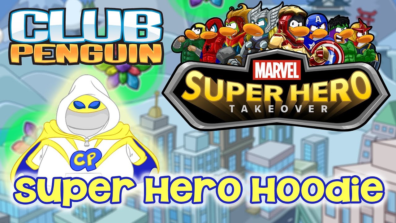 Club Penguin Marvel Superhero Takeover Party 2013 - White Superhero ...