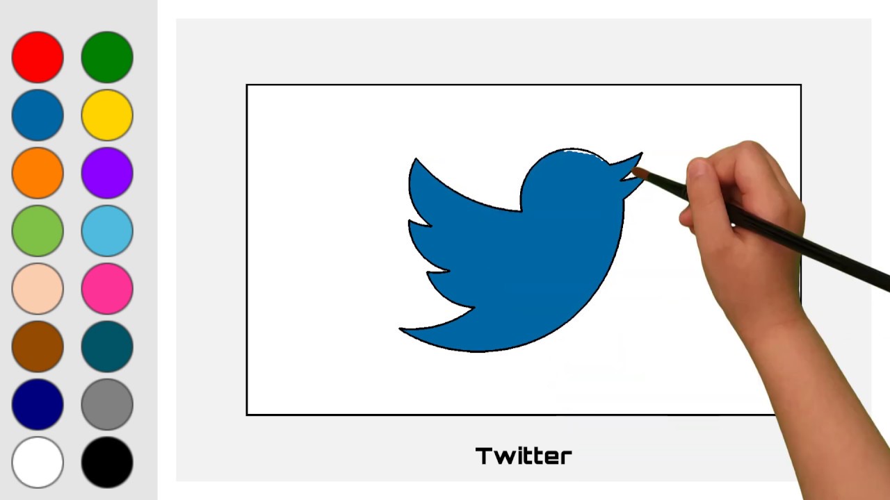 Coloring Twitter Logo - YouTube