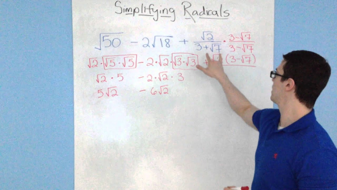 Simplifying Radicals (example) - YouTube