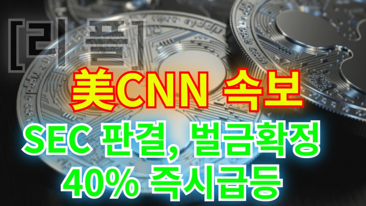 美cnn속보 Sec소송 판결 벌금액수 확정 리스크해소에 40 즉시급등 리플 Xrp 리플코인 코인 리플전망 비트코인 이더리움 호재 리플호재 Youtube