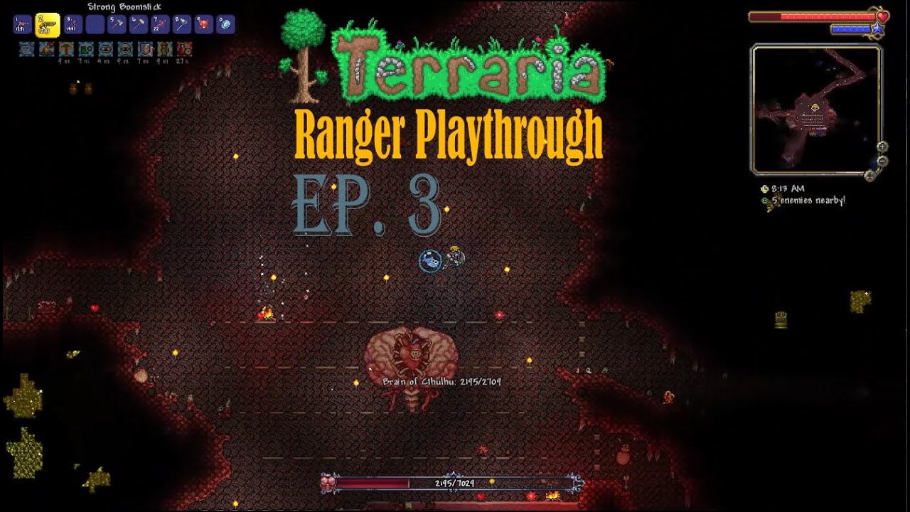 Terraria Ranger playthrough || Ep 3: Brains, goblins and slimes? Oh my ...