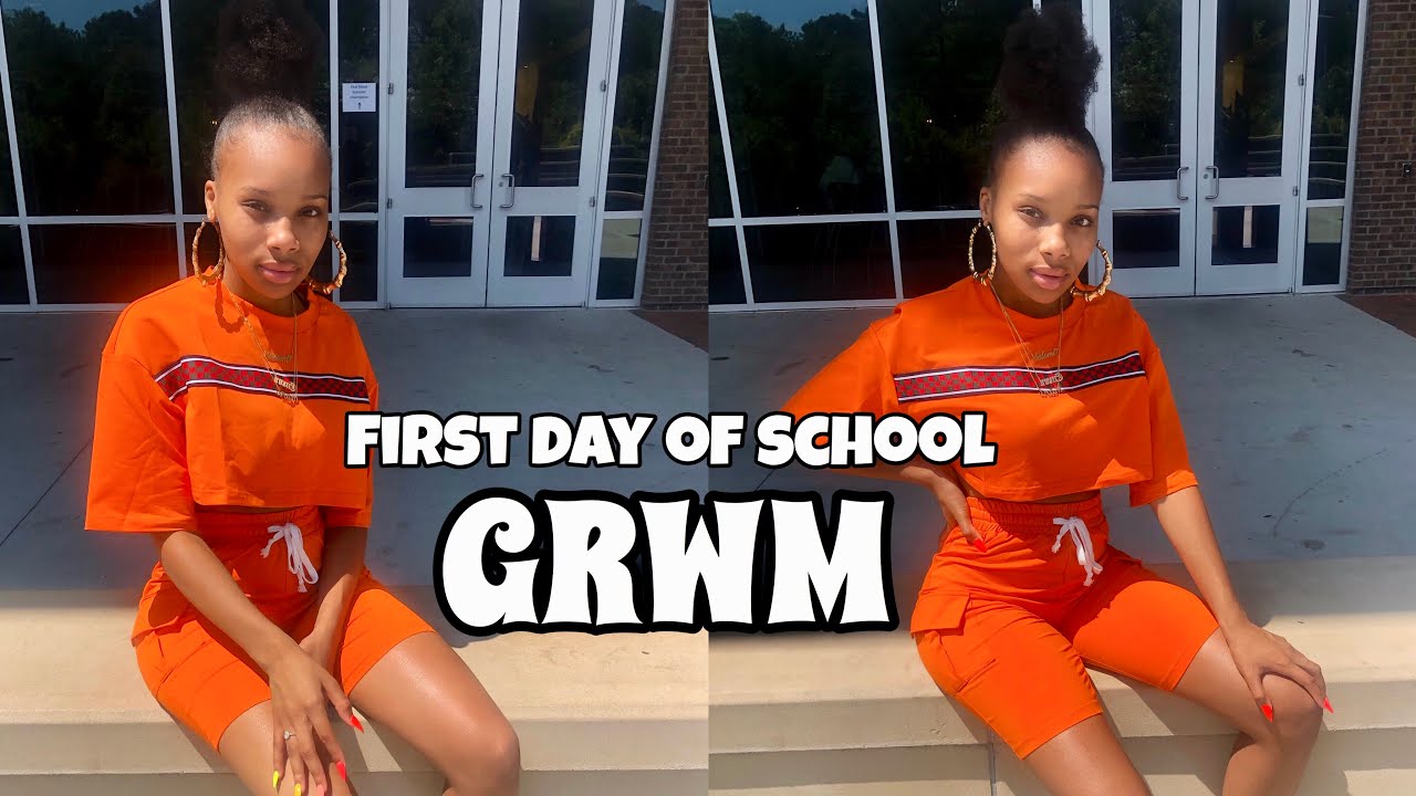 FIRST DAY OF SCHOOL GRWM 2019 (Hair, makeup & outfit) - YouTube