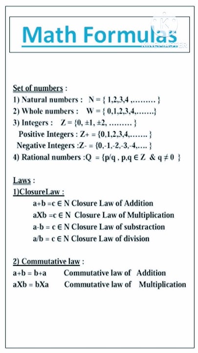 || ಗಣಿತ ಸೂತ್ರಗಳು || Math Formulas || set of Numbers || ಸಂಖ್ಯಾಗಣ #Competitiveexam - YouTube