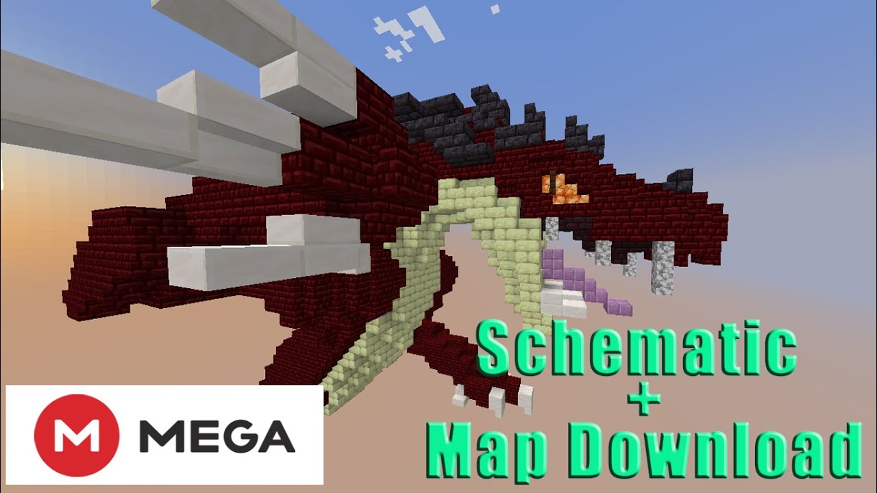 Minecraft Red Dragon + Schematic + World Download - YouTube