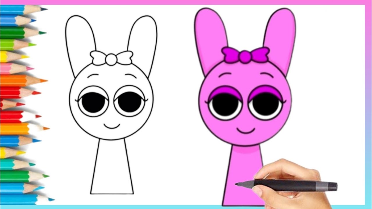 how to draw and coloring Pinki from Incredibox Sprunki - easy drawing ...