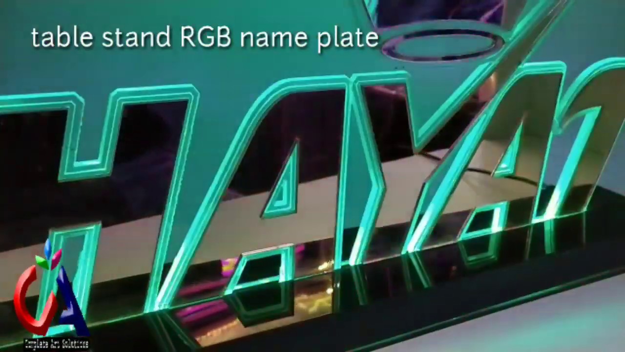 RGB LED name plate and LED dining table complete art solutions - YouTube