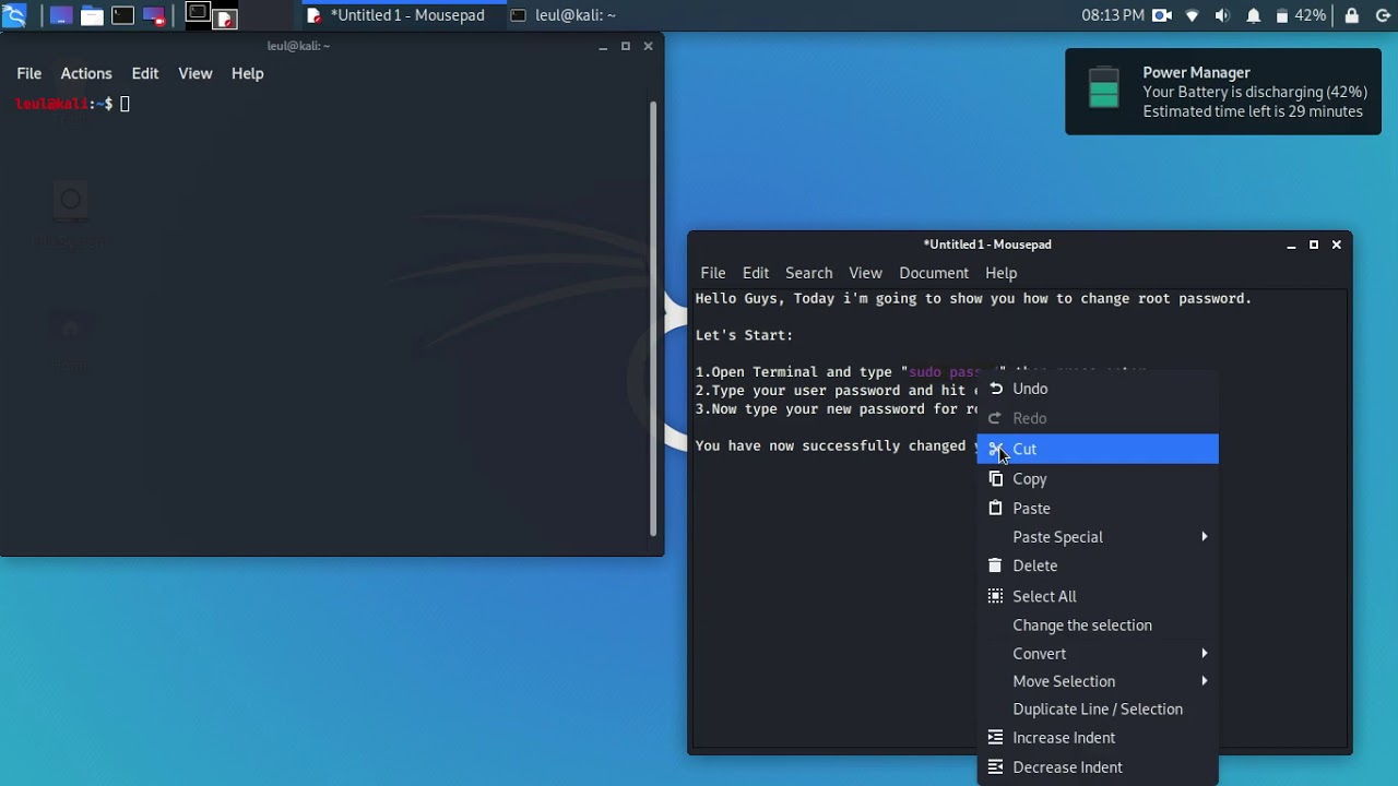 How To Change Root Password Kali Linux 2020 YouTube How To Change Root Password Kali Linux 2020 YouTube