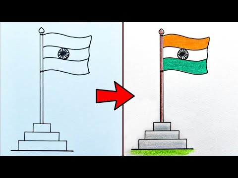Independence Day Drawing Easy Steps | Independence Day Drawing for ...