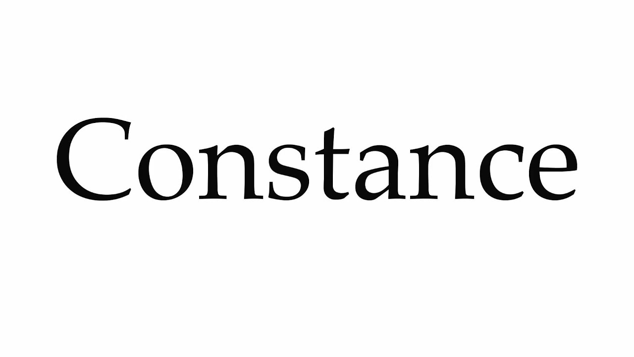 How to Pronounce Constance - YouTube