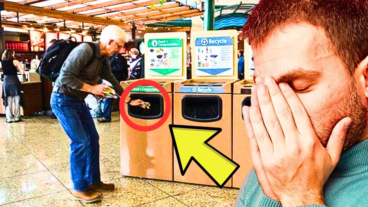 Lady Sees Crying Man Throw Package In Airport Trash, What She Digs Out ...