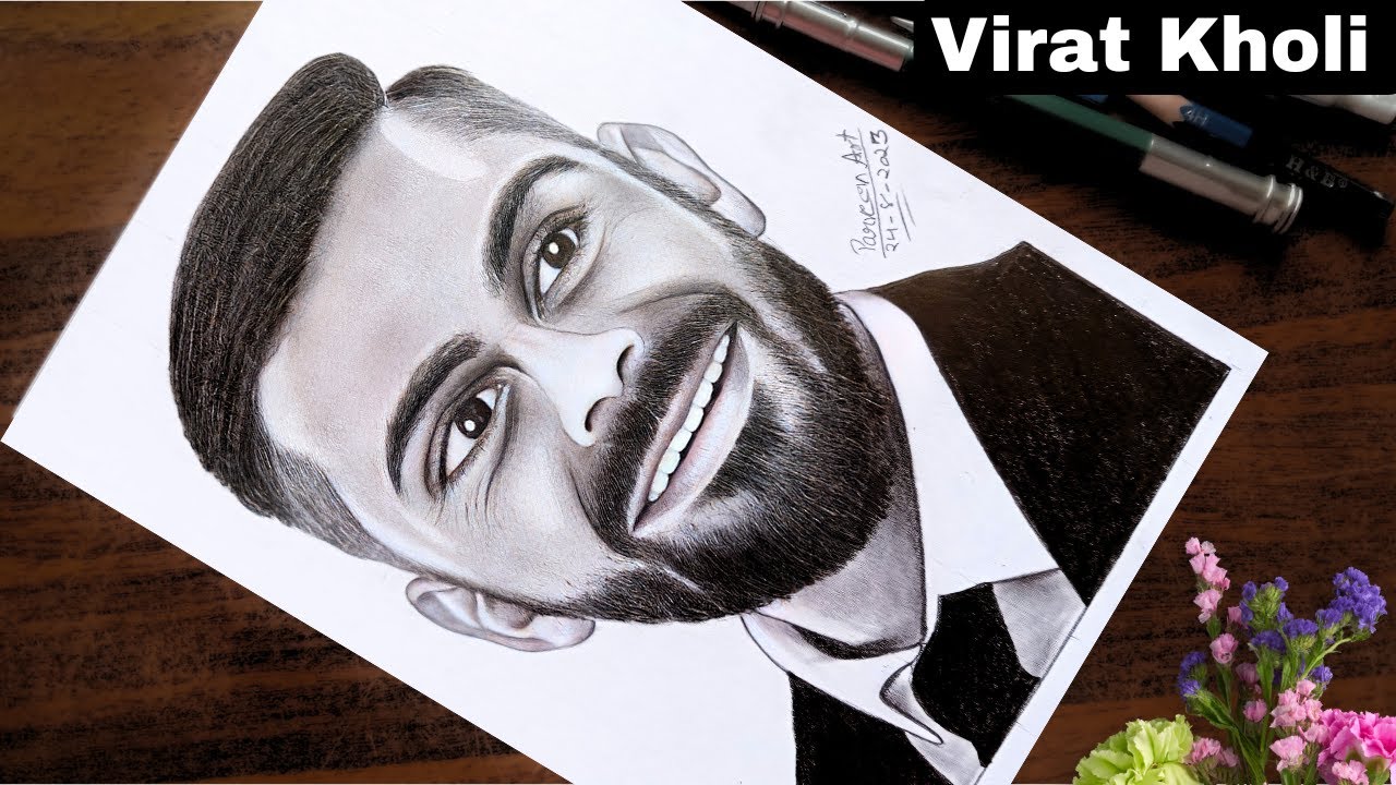How to draw Virat Kohli ( Timelapse ) Pencil Sketch drawing | The ...