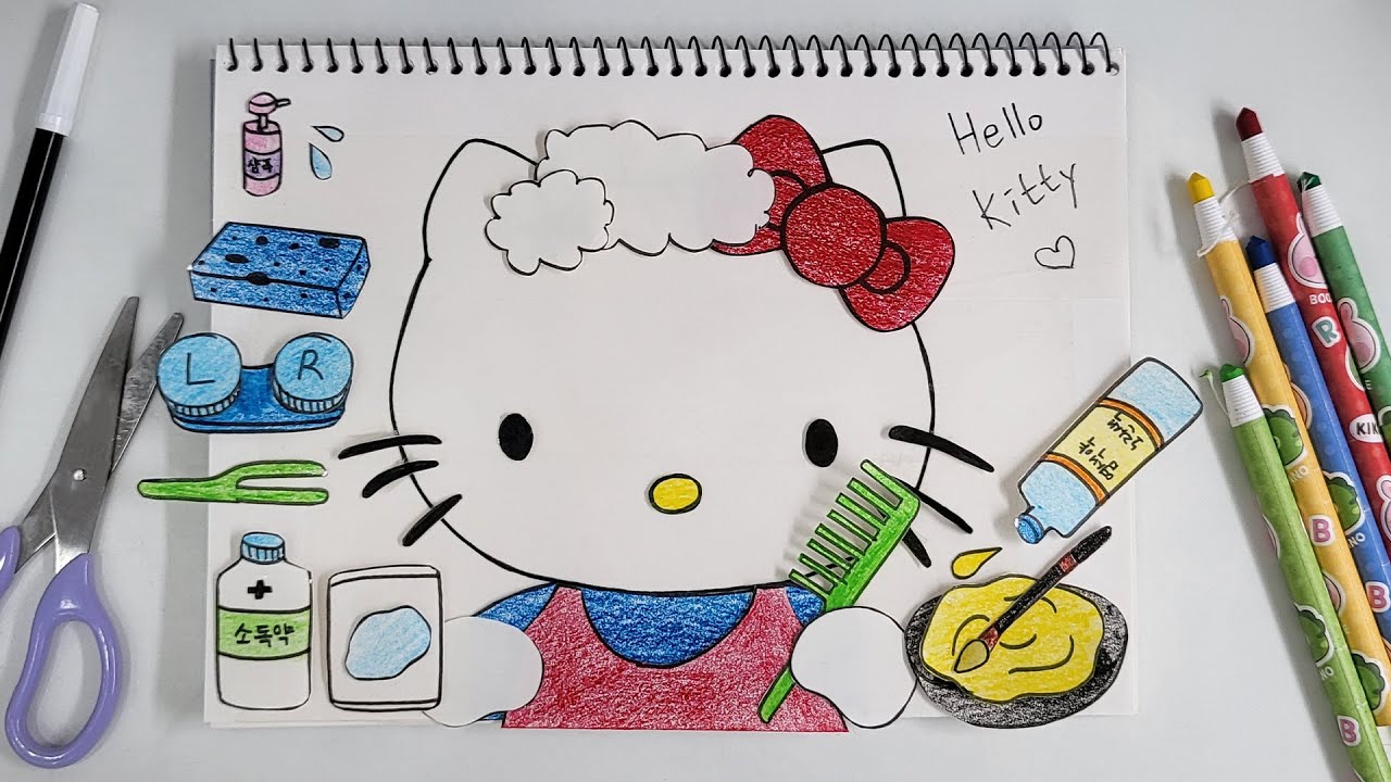 Paper DIY 🐈 cat Beauty salon 고양이 미용실 ASMR 종이놀이 - YouTube