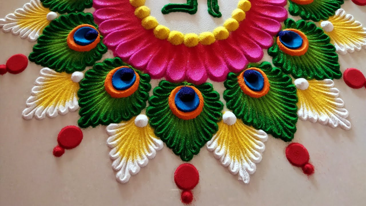 Best Navaratri rangoli design || diwali & dhanteras rangoli|| durga ...