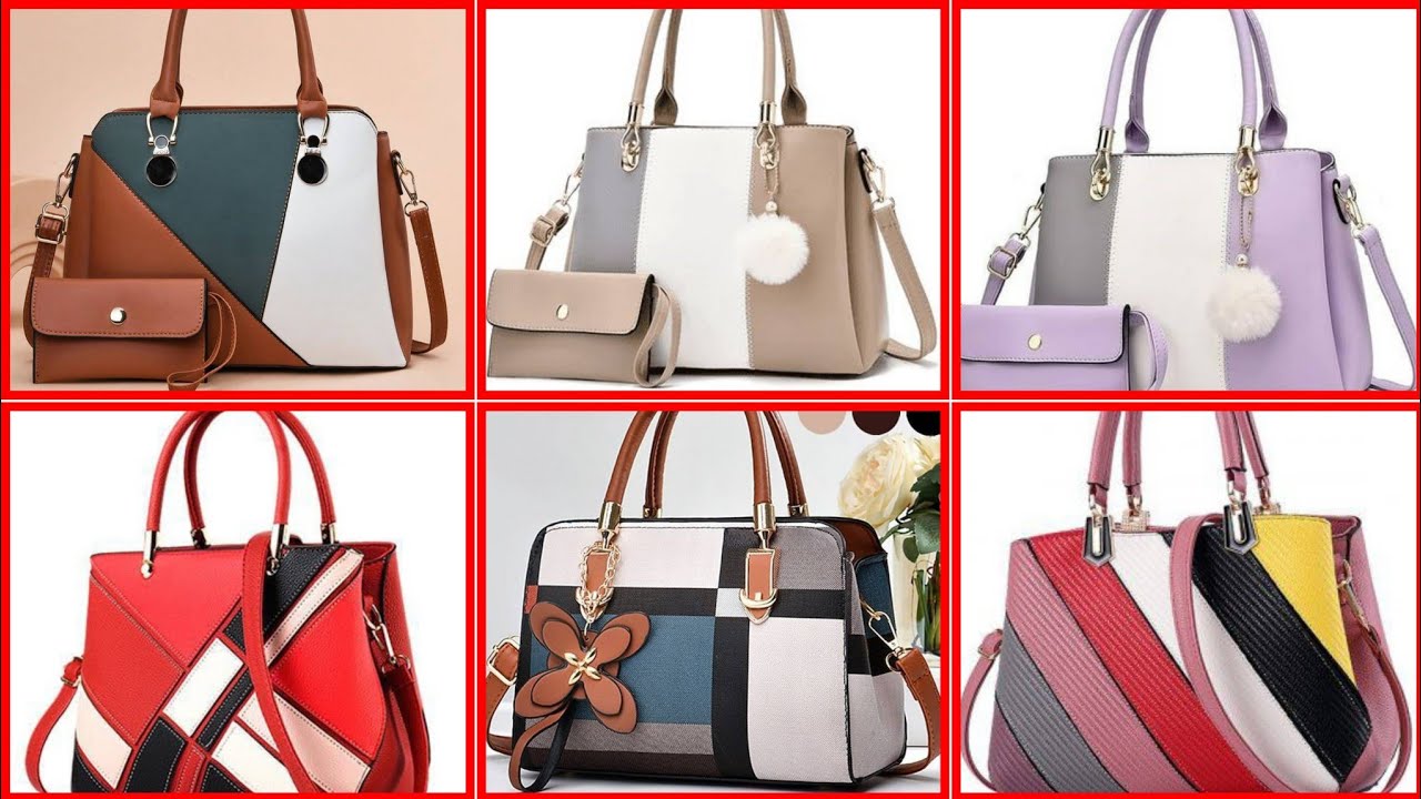 Leather Look V-Shape Shoulder Handbag Lightweight Medium Tote Bag ...