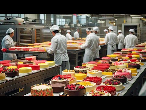 How Millions of Cakes are Made in a Bakery , The incredible process ...