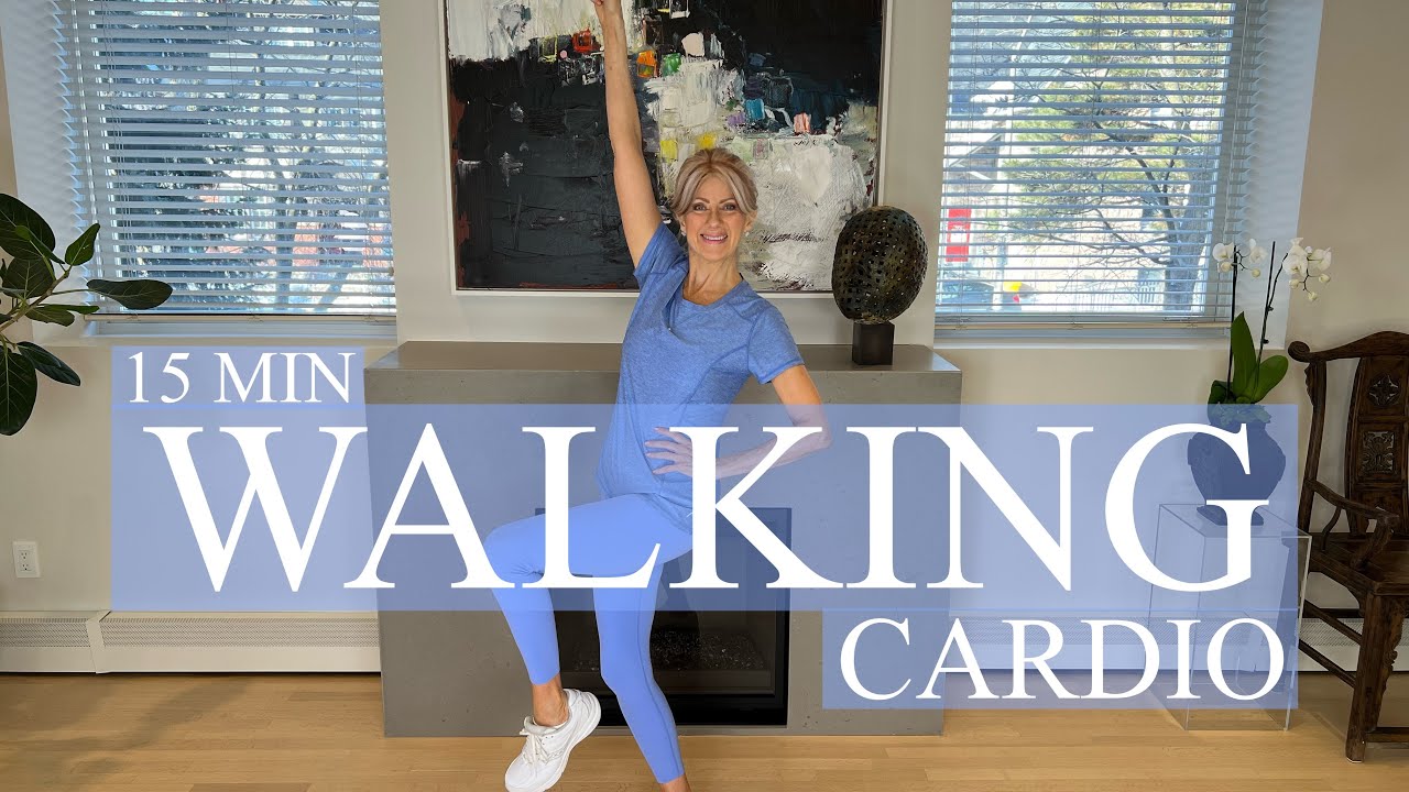 15 MIN WALKING CARDIO! (1,500 STEPS) - YouTube
