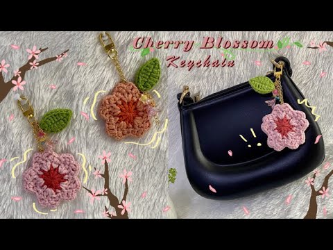 Crochet Cherry Blossom 🌸🌸 Crochet Sakura Keychain - YouTube