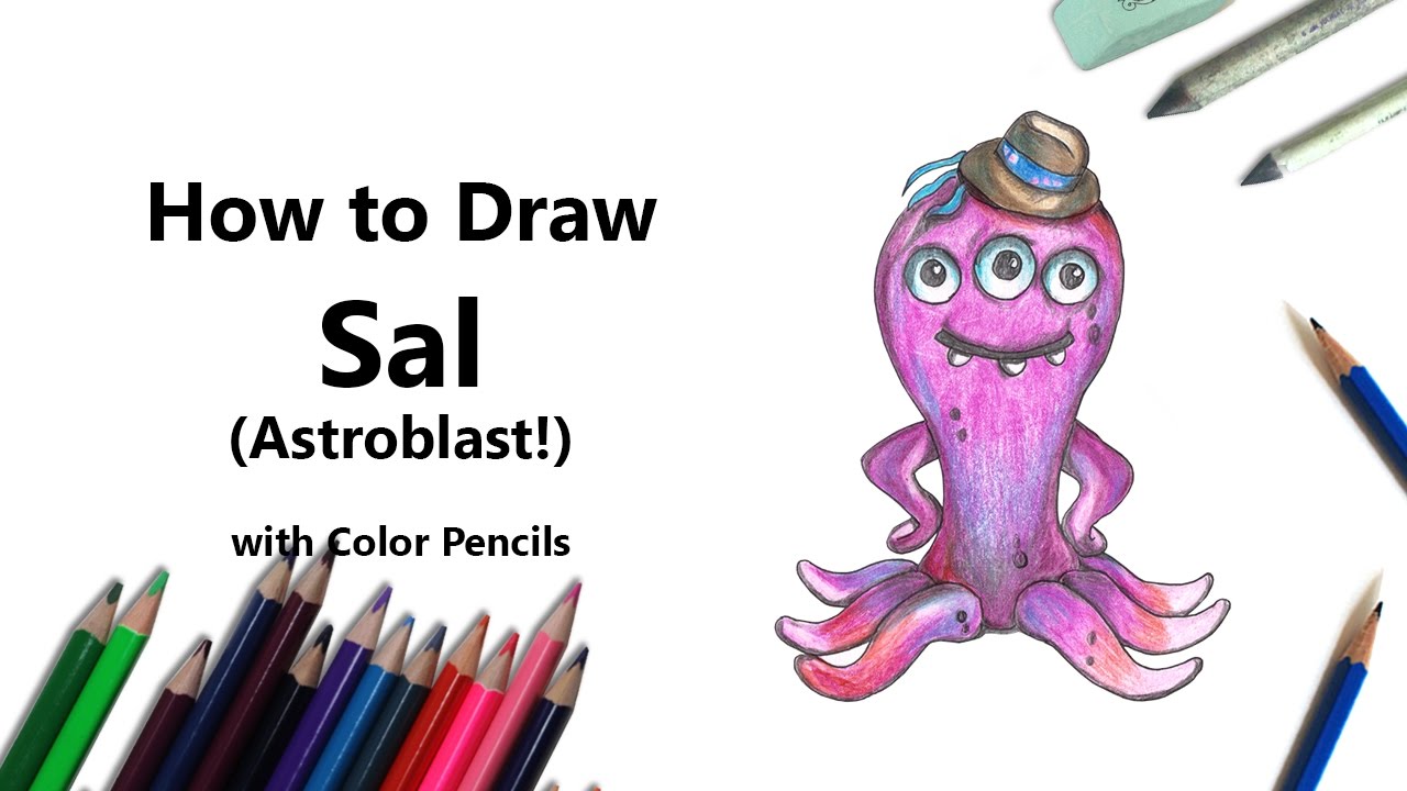 How to Draw Sal from Astroblast! with Color Pencils [Time Lapse] - YouTube