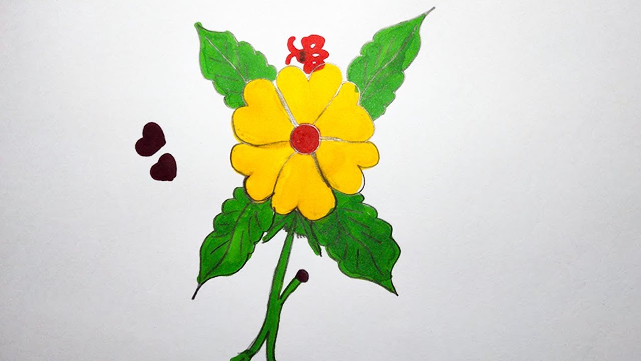 How to draw a flower for kids || Drawing For Kids - YouTube