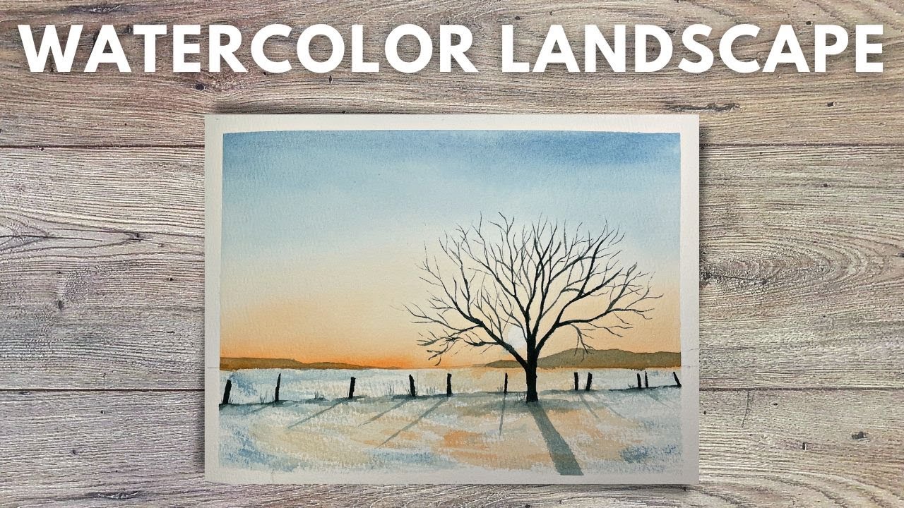 How To Paint A Watercolor Landscape Using Complimentary Colors - YouTube