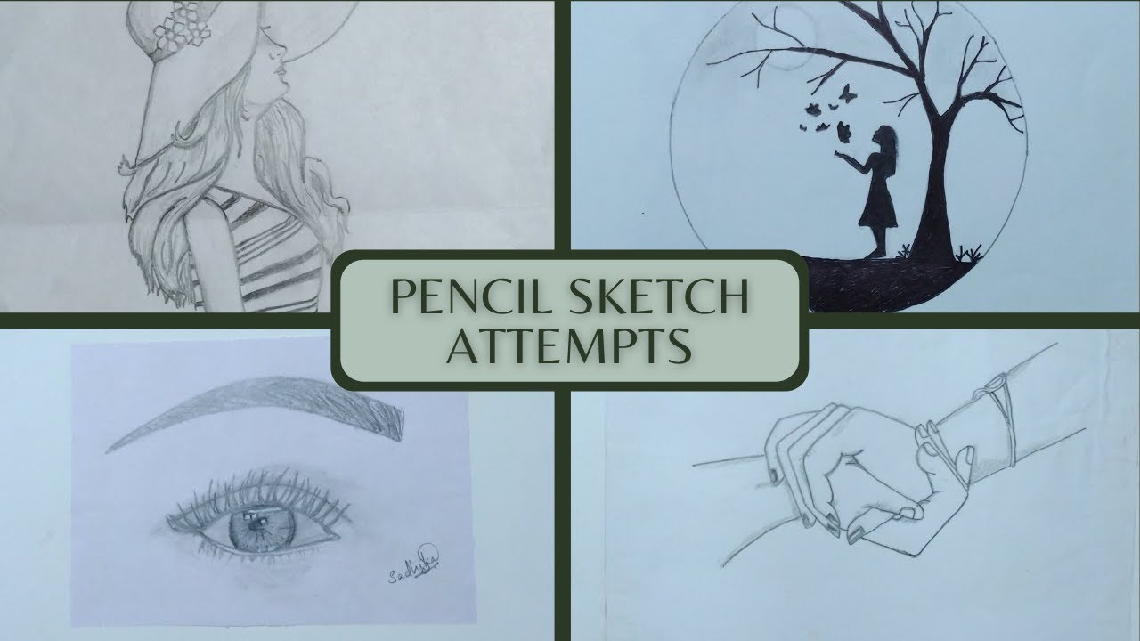 Pencil Sketch Attempts|Pencil Drawing Beginners - YouTube