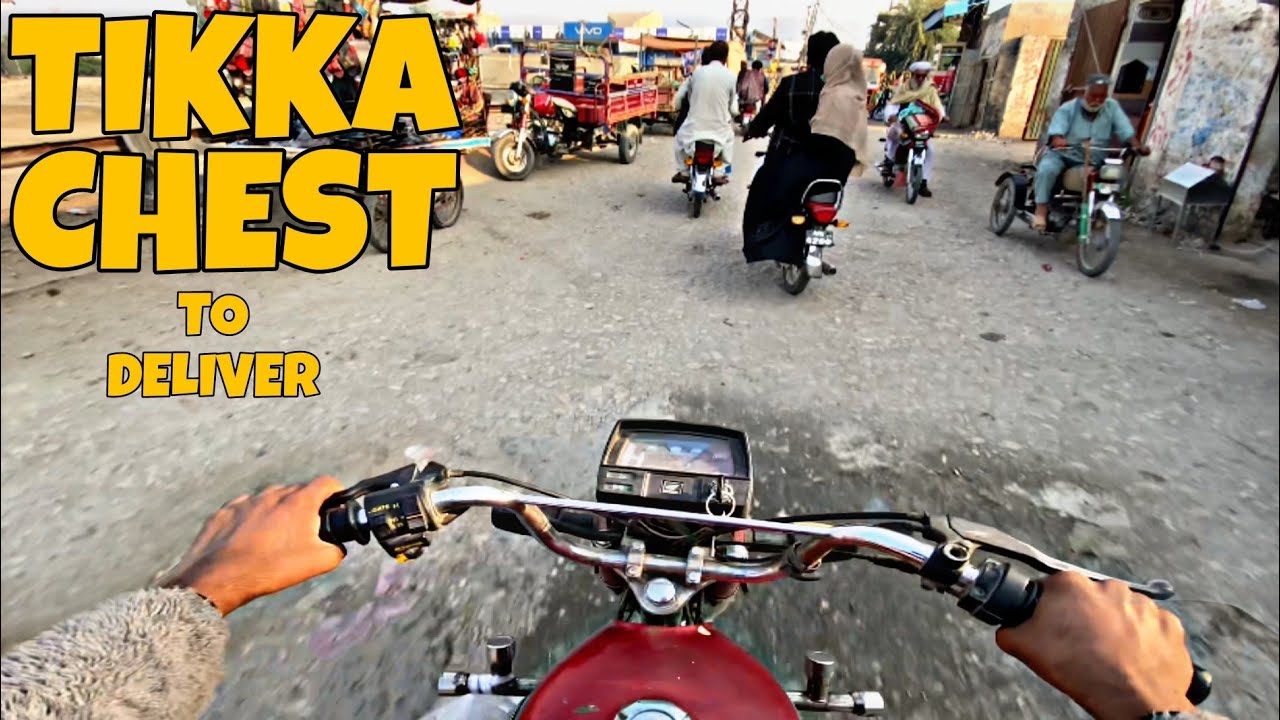 CHICKEN TIKKA CHEST 🍗 TO DELIVER | POV HONDA-70 BIKE RIDE MOTOVLOG ...