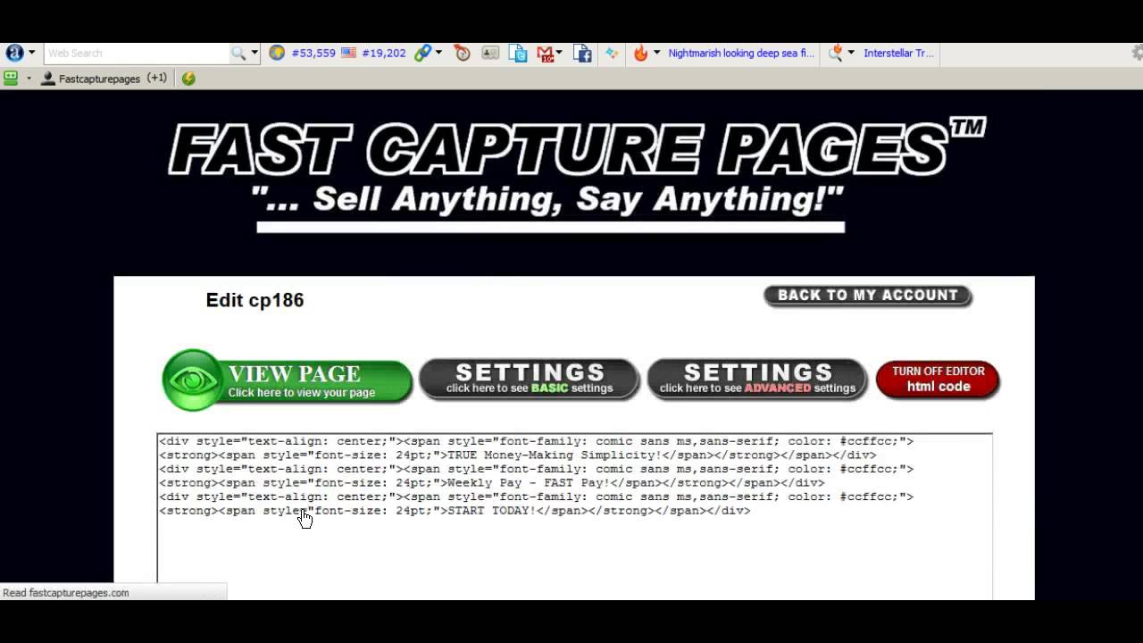 How to Edit Fast Capture Page - YouTube