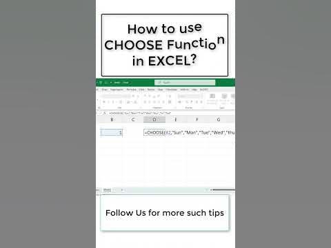 How to use Choose Function? #excel #excelshortcuts #exceltutorial #exceltips #exceltricks - YouTube