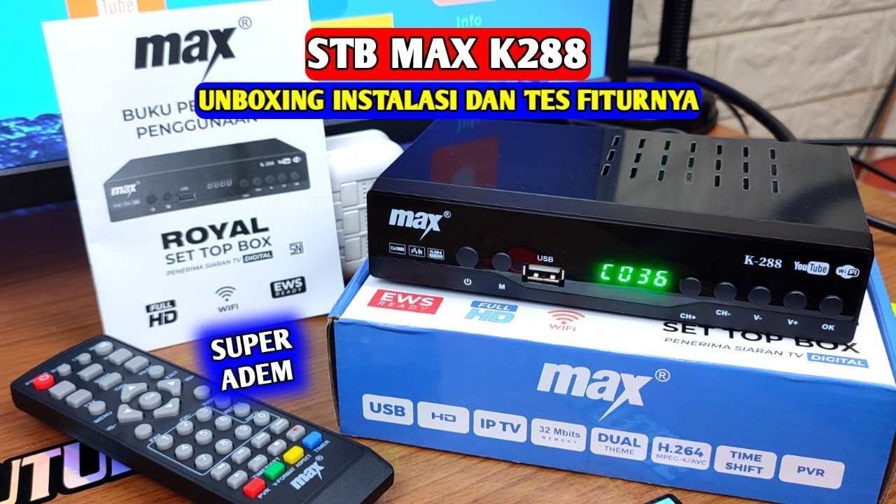 stb max k 288 + cara pasang stb max k 288 ke tv - YouTube