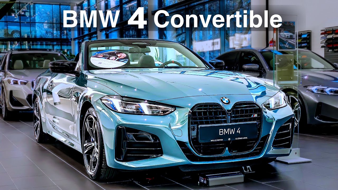 2025 BMW Convertible 4 series in Cape York Green. Exterior and interior ...