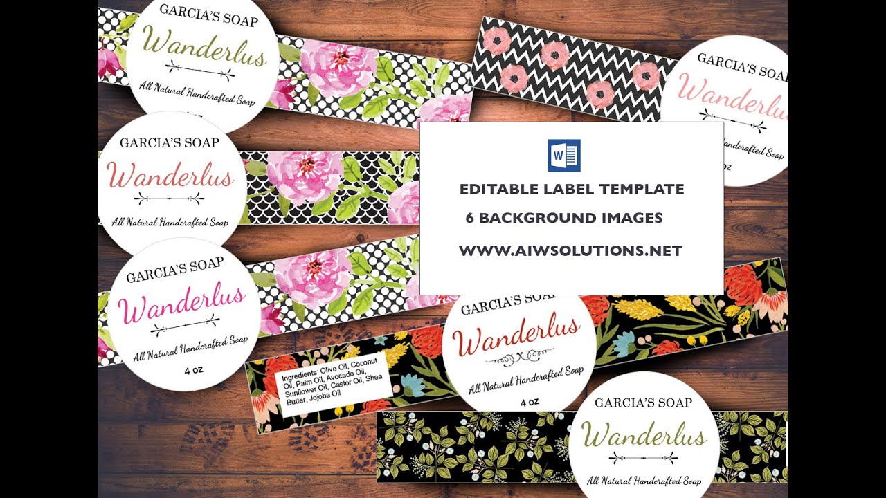 Round Center Soap Band Label (Cigar Style)- Word And Canva Label ...