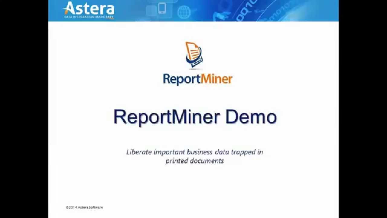 Astera ReportMiner 6 Demo - YouTube