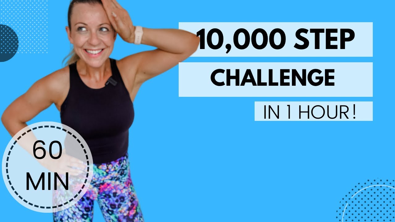 10,000 Step Challenge- At Home Workout- 1 Hour For Weight Loss- Low ...