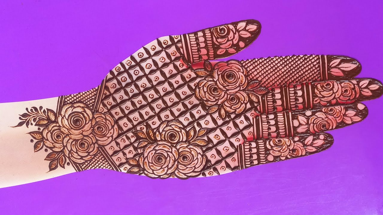 Very Beautiful Floral Mehedi Design |Floral Mehnadi Designs For Hand ...