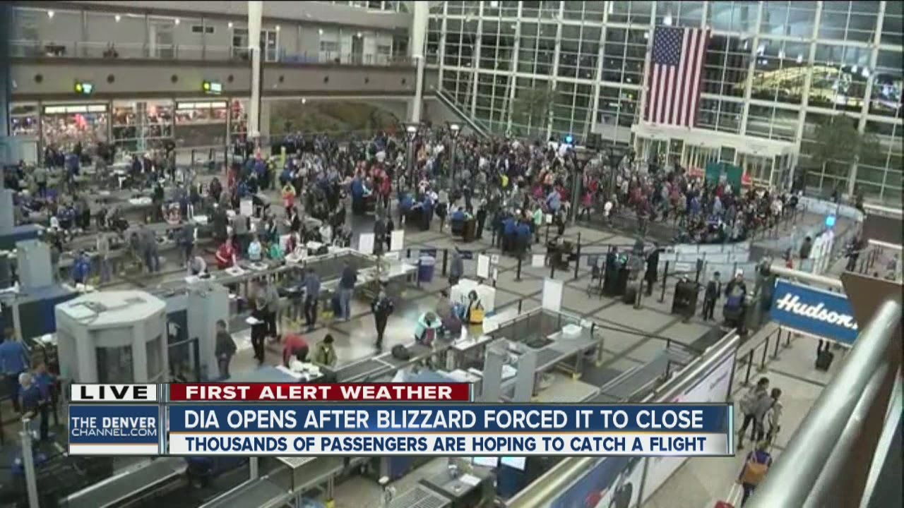 Denver International Airport open again following blizzard - YouTube
