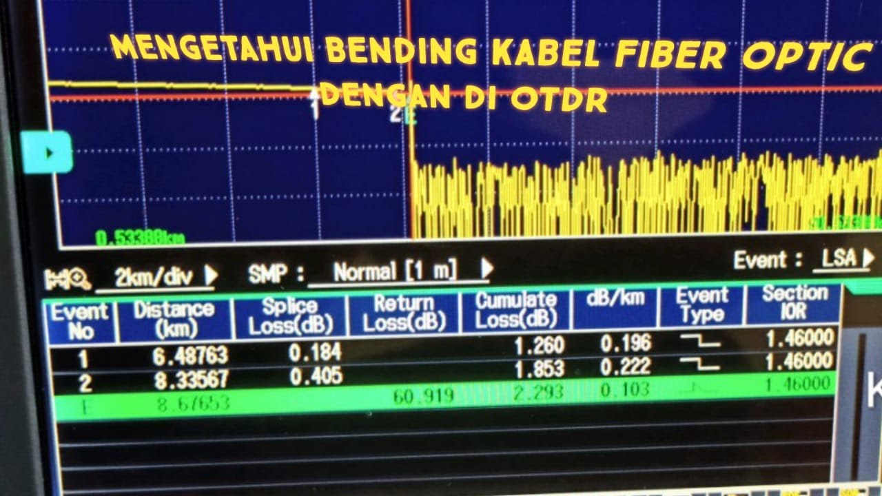 Mengetahui Bending Kabel Fiber Optic Dengan Cara di OTDR - YouTube
