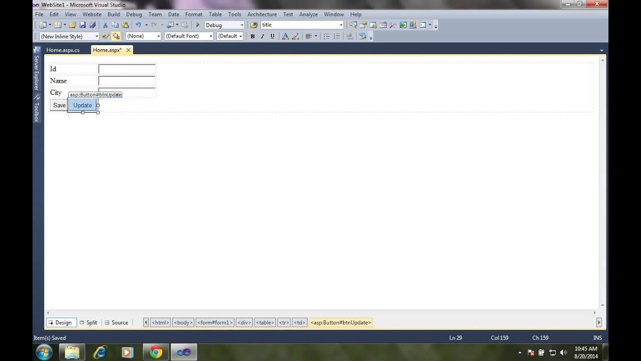Asp.net Update data into database - YouTube