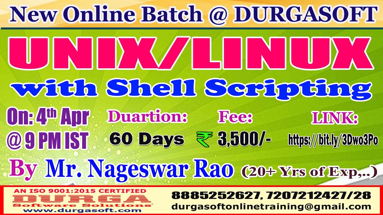 UNIX/LINUX Online Training @ DURGASOFT - YouTube