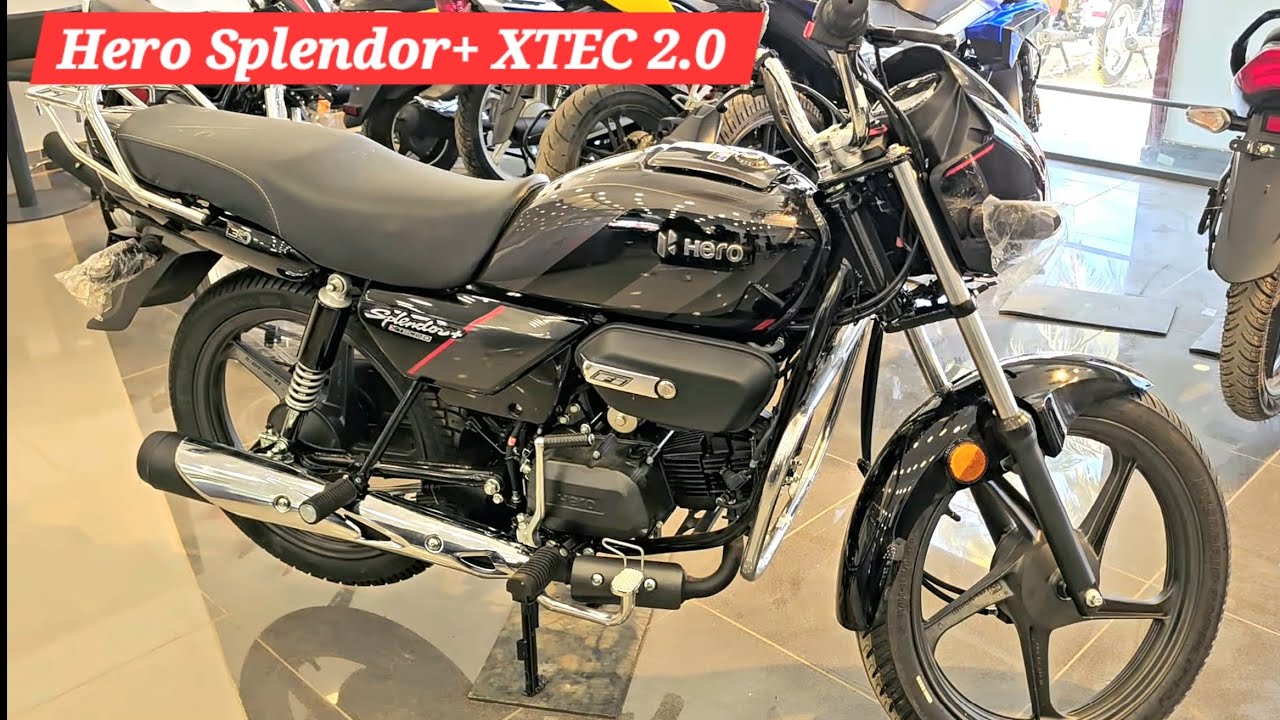 Hero Splendor+ XTEC 2.0 | Gloss Black | Ex-showroom ₹83.5k #hero # ...
