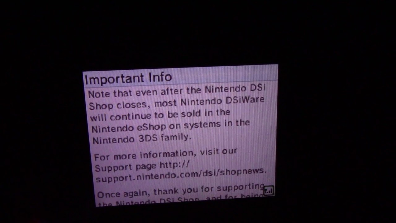 Nintendo DSi Shop Tour 2017 Part 1: Welcome Screen + Important Info ...