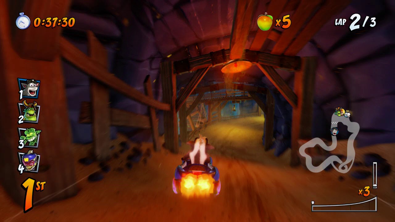Crash Team Racing Nitro Fueled Dino Mines HARD Crash - YouTube