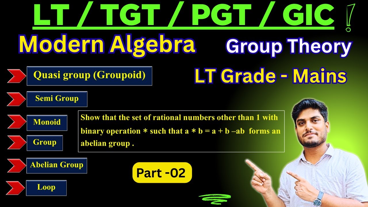 L-2 | Modern Algebra | Group Theory | LT grade | TGT | PGT | GIC | Full ...